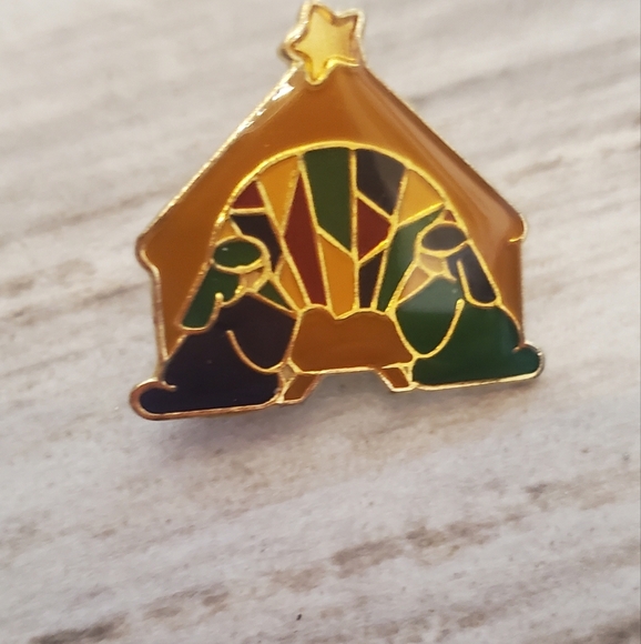 Accessories | Vintage Holy Manger Colored Gold Tone Enamel Lapel Pin Is ...